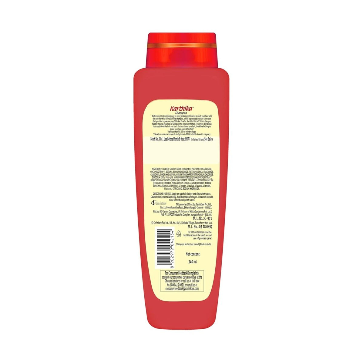 Karthika Anti Hairfall Shampoo with Hibiscus - 340 ml | Buy Now — Cavinkart